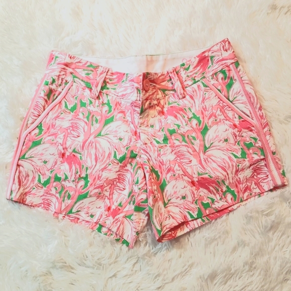 Lilly Pulitzer | Shorts | Lilly Pulitzer Callaghan Pink Green Flamingo ...